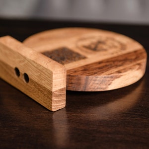 Oaken QR Code Menu Sign With Logo Engraving, Touchless Menu, Wooden ...