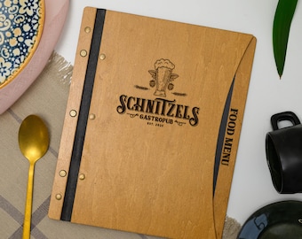 Table Menu Folder Restaurant Menu Holder Wood Menu Board Custom Menu ...
