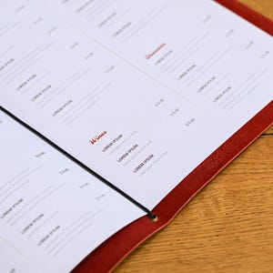 Soft Leather Menu Folder A4/A5, Menu Holder With Embossing, Restaurant ...