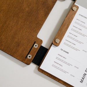 Menu Holder for Changeable Sheets, Engraved Wooden Menu Holder, Drink ...