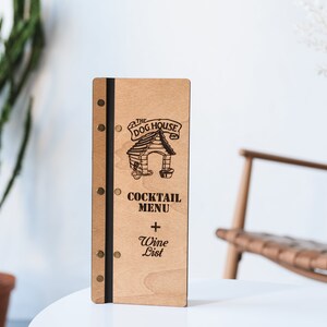 Wooden Menu-folder for Wine List Fastened on Leather Strap - Etsy