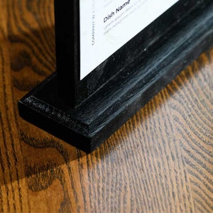 Table Stand Menu Holder With Brass Clip, Wooden Table Clipboard, Black ...