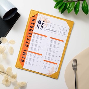 Leather Menu Card Holder With Personalization, Custom Menu Cover for ...