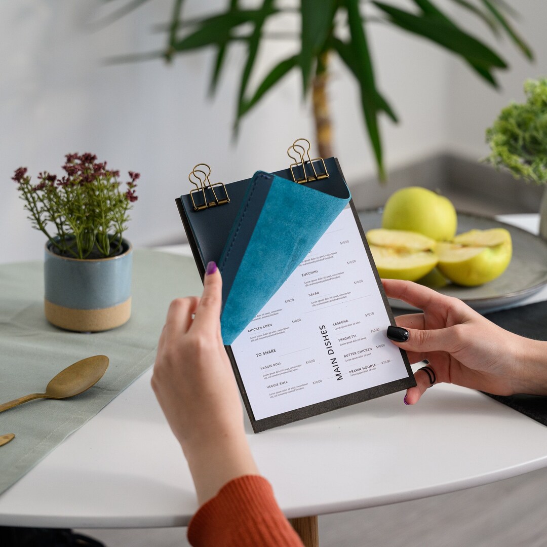 Leather Cocktail Menu Board, Menu Binder With Logo Embossing, Bar Menu ...