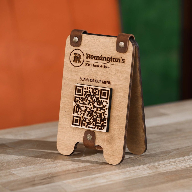 Birch Plywood QR Code Menu Sign, Restaurant Tabletop Display - Etsy ...