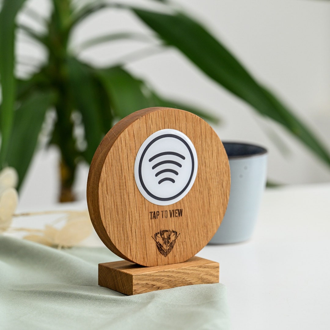 Customized NFC Tag Sign at Oaken Stand, Personalised NFC Tap to Pay ...
