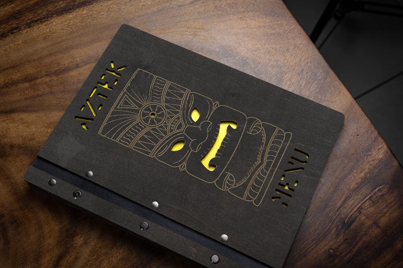 Custom Plywood Menu Holder, Engraved Restaurant Menu - Etsy