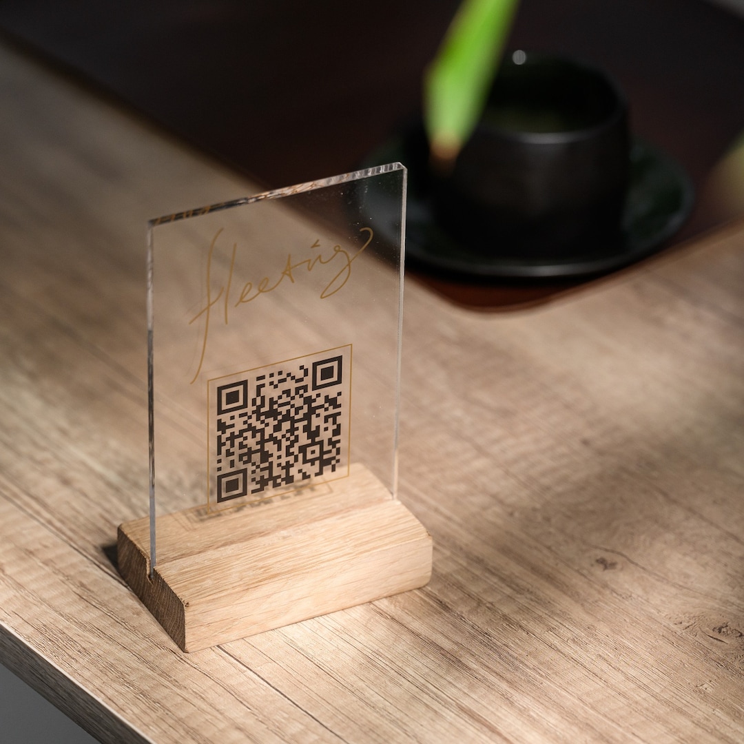 Transparent Acrylic QR Code Menu Display, Contactless Menu Stand, QR ...