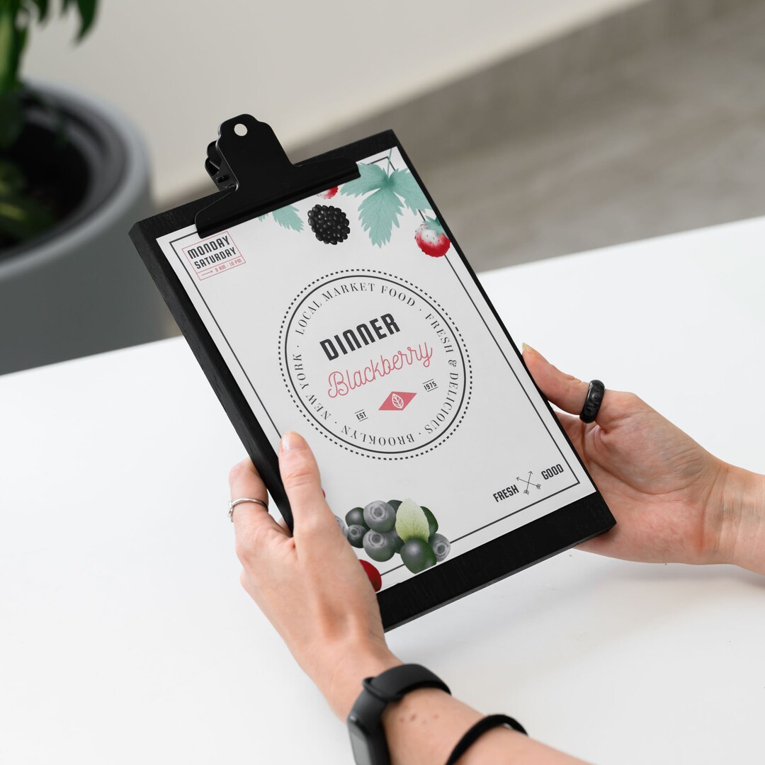 Oaken Menu Board, Engraved Menu Binder, Restaurant Menu Holder, Menu ...