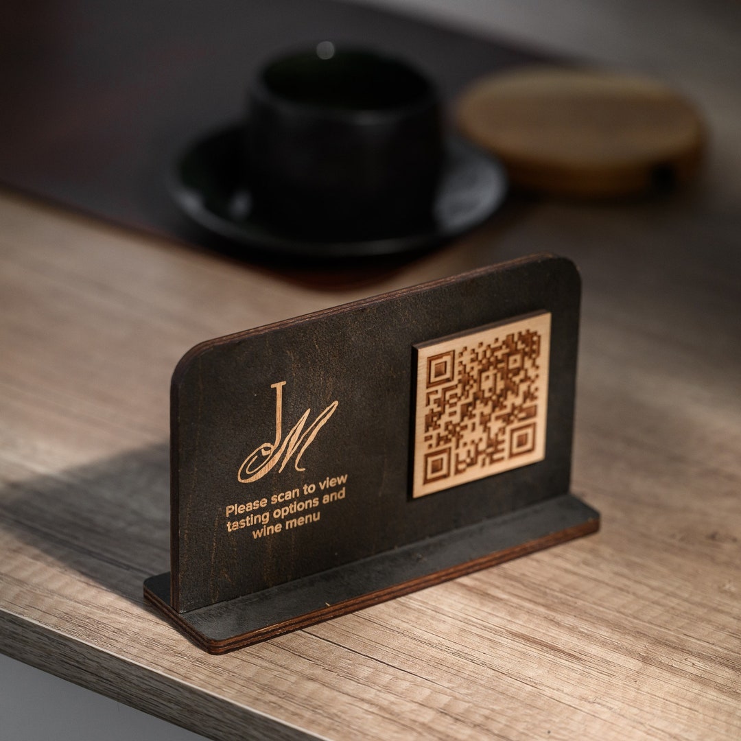 Menu QR Sign Stand, Desktop QR Code Sign, Bar Menu Display, Touchless ...