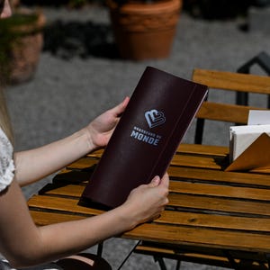 Leather Wine List Menu Cover With Ring Binder Mechanism, Menu Holder ...