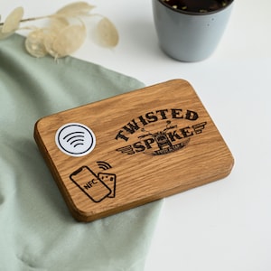 NFC Tag Stand With Logo Engraving, Personalized NFC Tap to Pay Sign ...