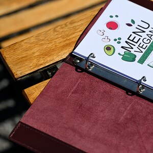Leather Wine List Menu Cover With Ring Binder Mechanism, Menu Holder ...