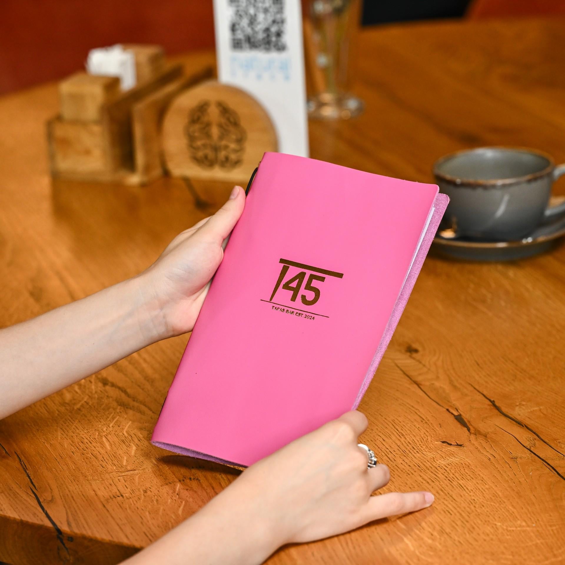 Leather Drink Menu Cover With Rubber Elastic Band – Custom Restaurant ...