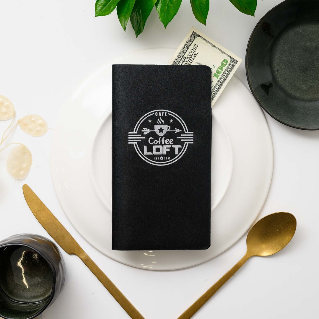 Leather Check Presenter With Pockets, Check Holder for Restaurant, Bill ...