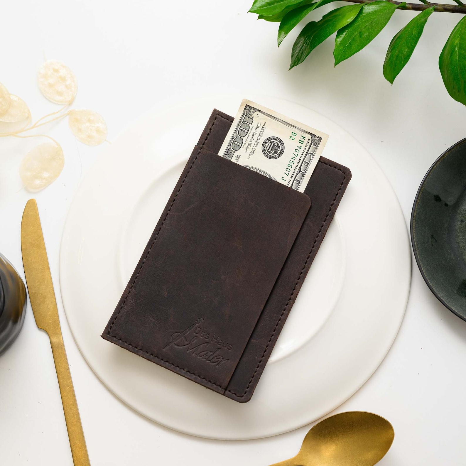 Check Presenter With Personalization, Leather Receipt Holder With ...