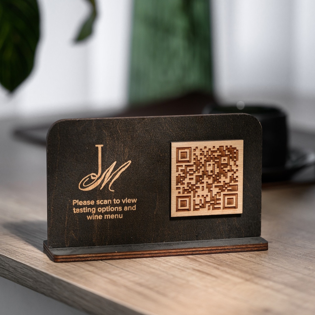Menu QR Sign Stand, Desktop QR Code Sign, Bar Menu Display, Touchless ...
