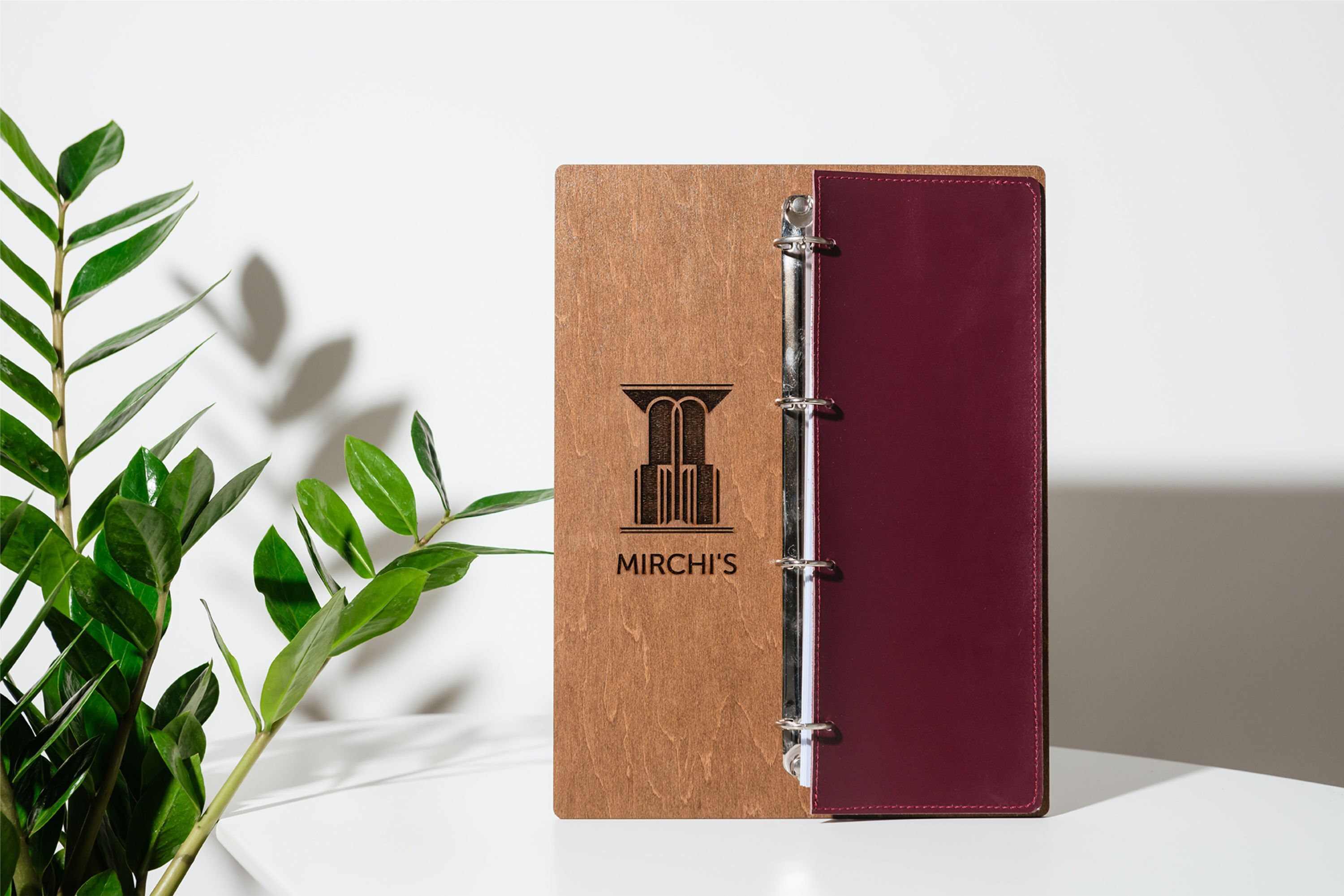 Wooden Menu Binder