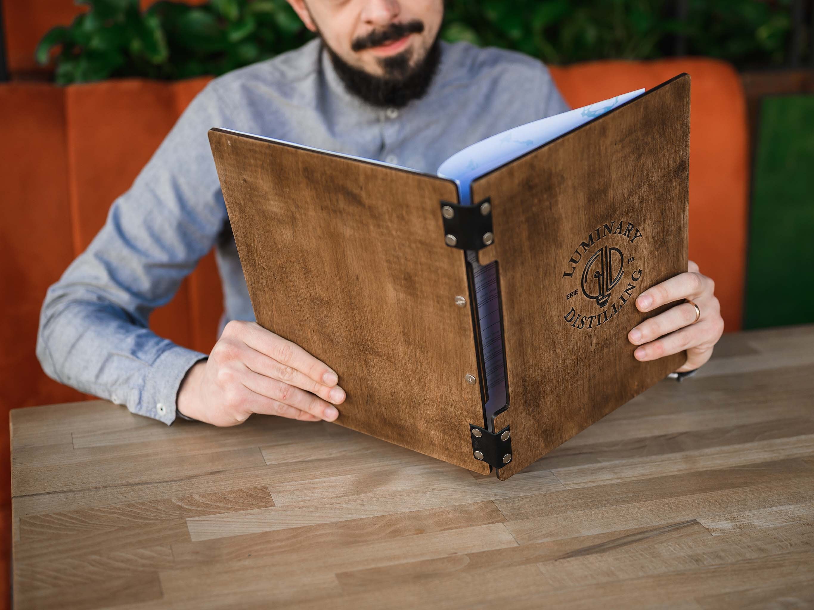Wooden Menu Binder