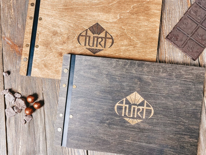 Landscape Menu Folder Fastened on Leather Strap FREE COVER | Etsy