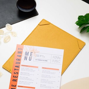 Leather Menu Card Holder With Personalization, Custom Menu Cover for ...