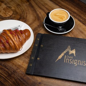 Landscape Menu Folder Fastened on Leather Strap Wooden Menu - Etsy