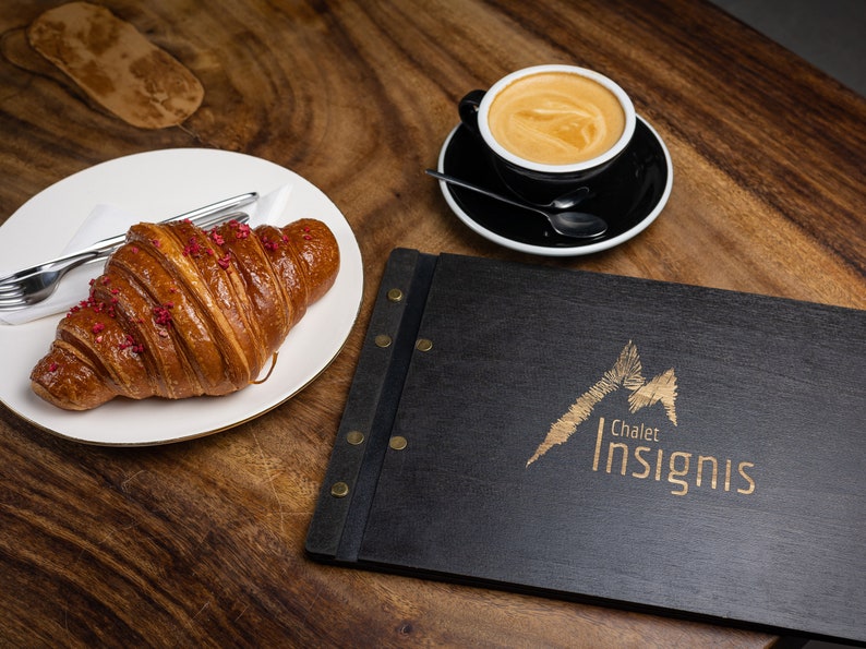 Landscape Menu Folder Fastened on Leather Strap Wooden Menu - Etsy