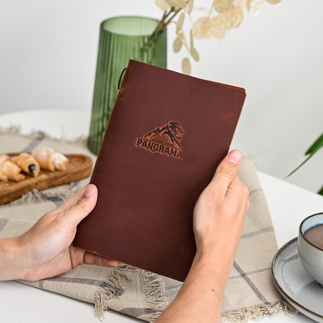 Leather Menu Folder A4/A5, Menu Holder With Embosing, Restaurant Menu ...