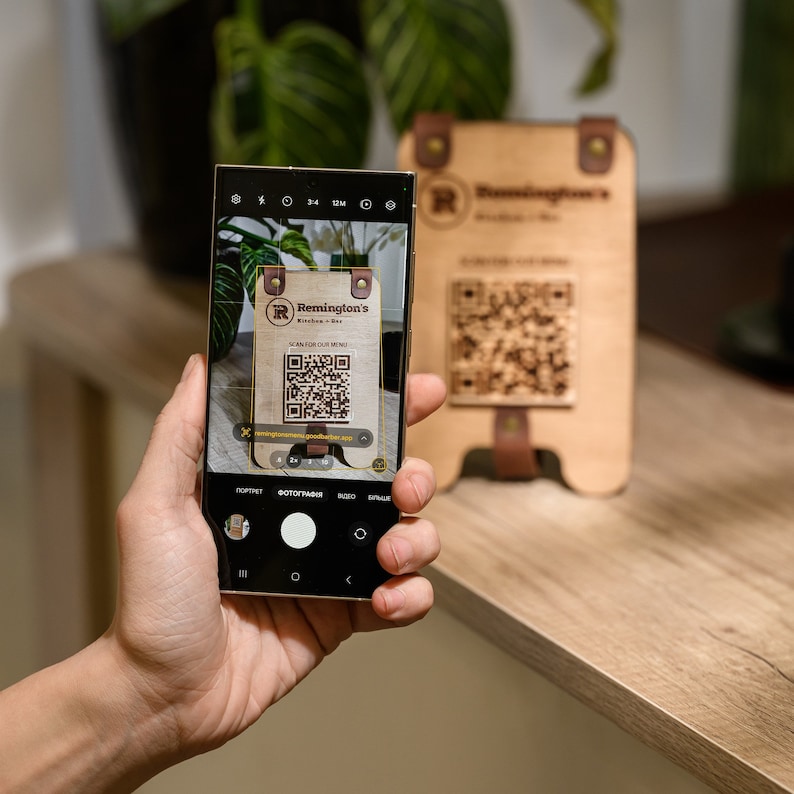 Plywood QR Code Menu Stand, Engraved Scan to Pay Sign - Etsy