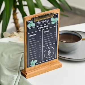 Tabletop Menu Holder, Cafe Bar Menu Sigh With Binder, Retail Sign ...