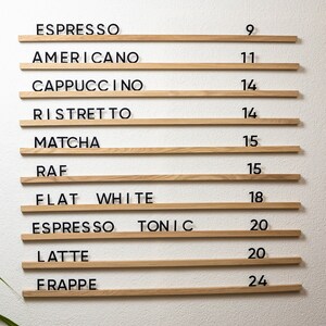 Oak Menu Board Menu Board Wall Menu Changeable Letter - Etsy