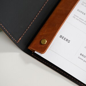 Resturant Hardcover for Menu Pages, Leather Menu Holder for Changeable ...