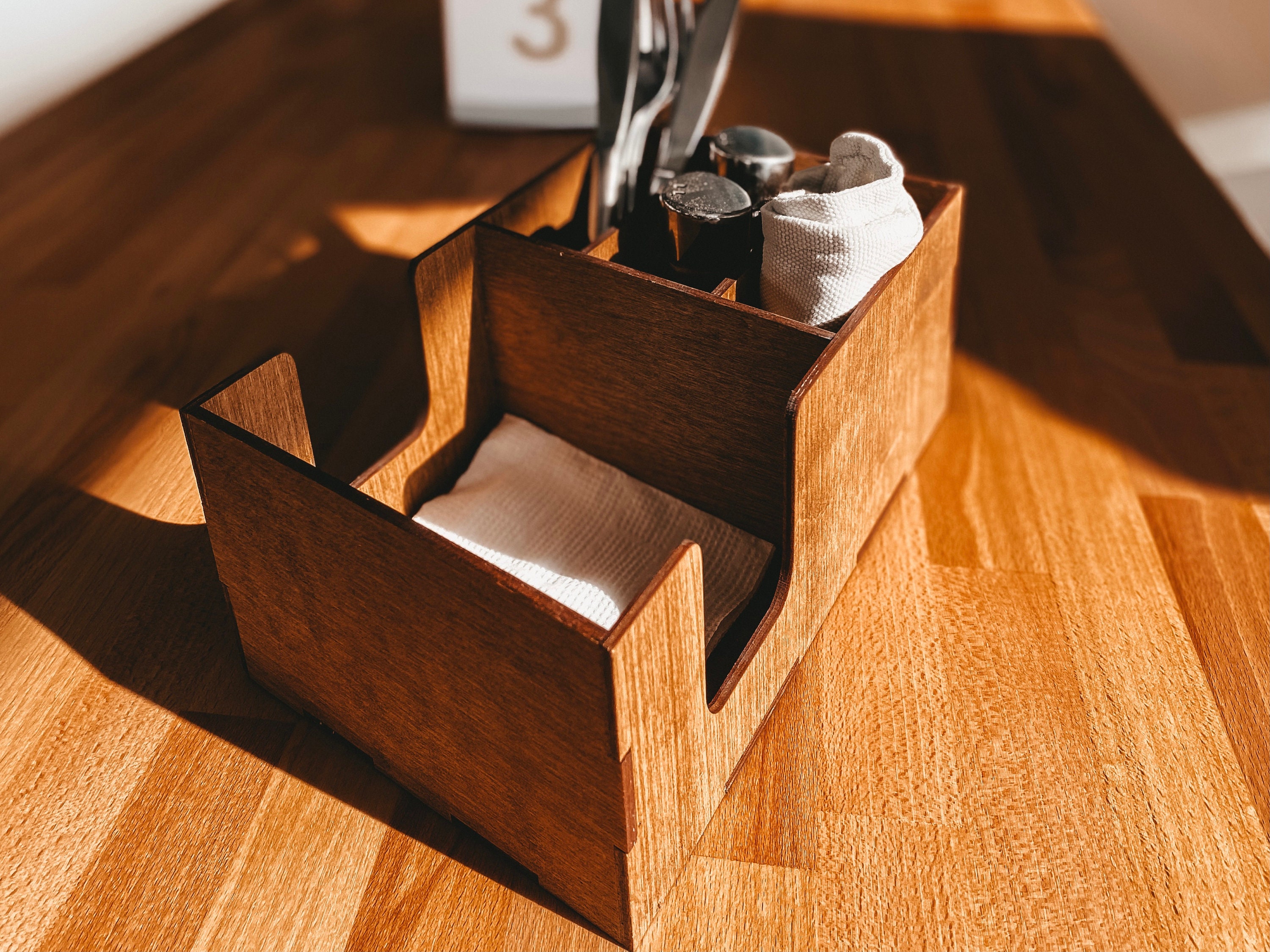 Wooden Tabletop Caddy. Personalized Condiment Holder. Table - Etsy