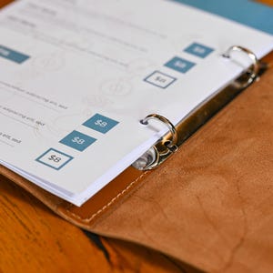 Leather Menu Cover With Ring Binder Mechanism Suitable for Half Letter ...