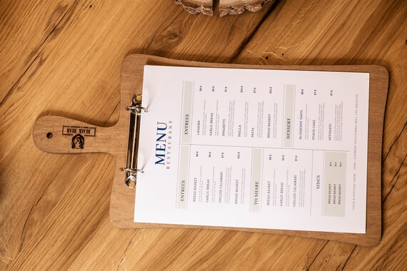 Wooden Menu Binder