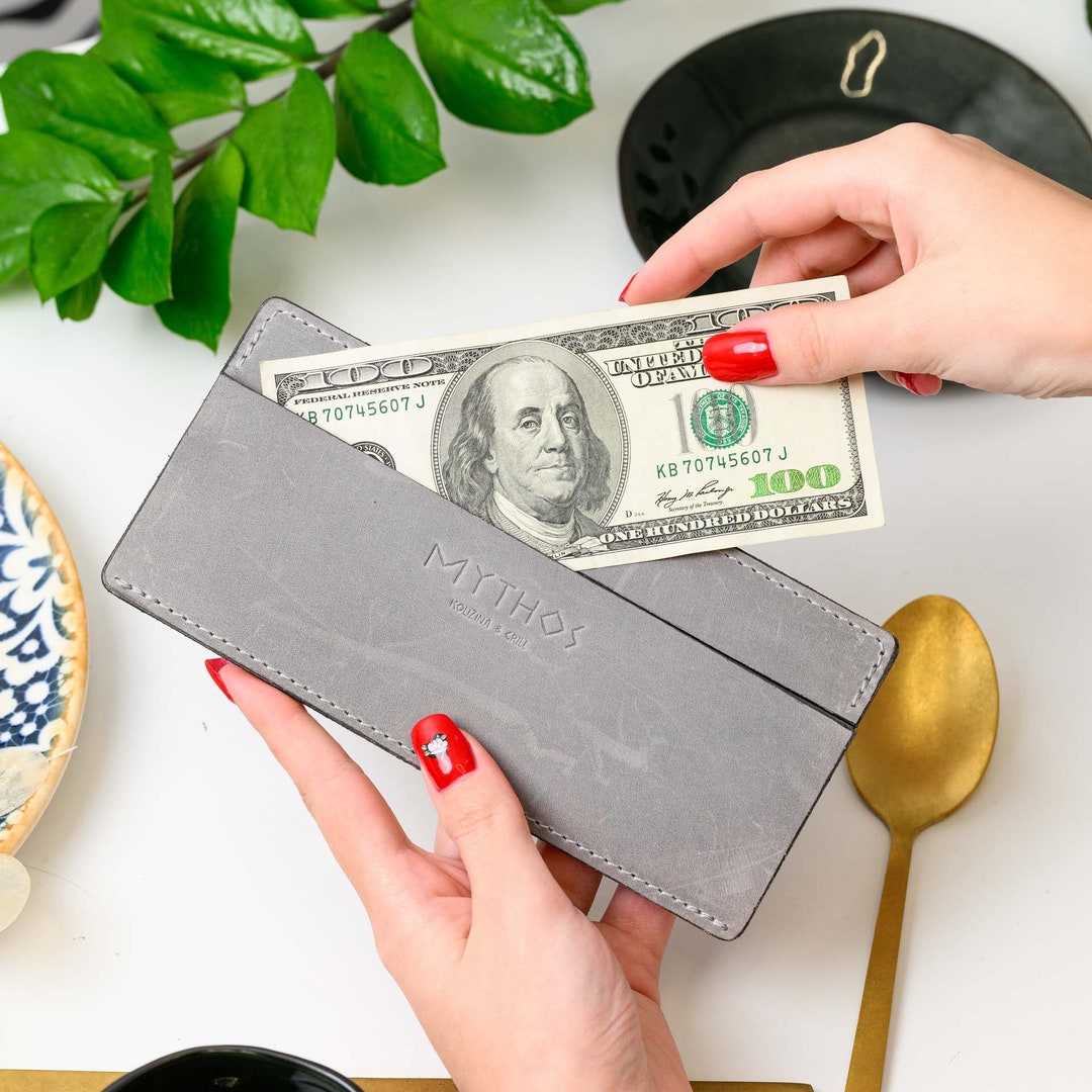Leather Bill Holder, Restaurant Check Presenter, Custom Embossing - Etsy