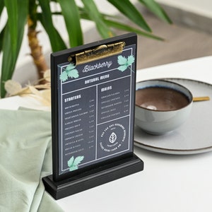 Tabletop Menu Holder, Cafe Bar Menu Sigh With Binder, Retail Sign ...