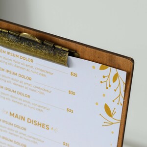 2 in 1 Table Stand and Menu Board for A5/A4 Sheets, Wooden Table Sign ...