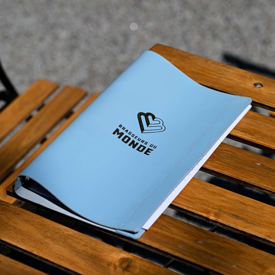 Leather Drink Menu Cover With Ring Binder Mechanism, Personalised Menu ...