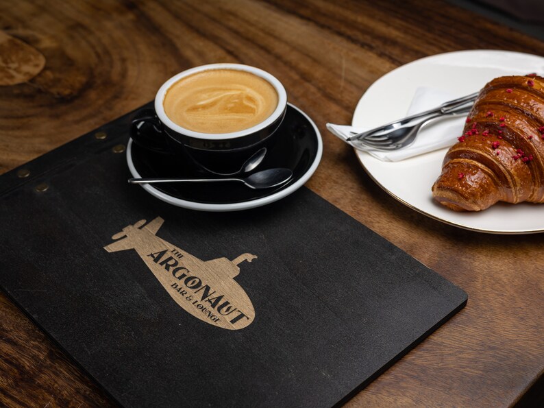 Landscape Menu Folder Fastened on Leather Strap Wooden Menu - Etsy