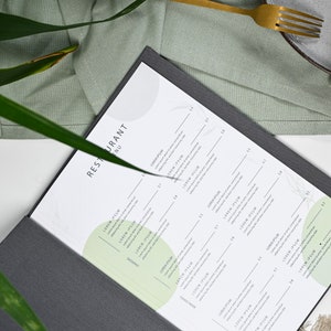 Fabric Menu Folder With Logo, Drink Menu Cover, Customised Menu List ...