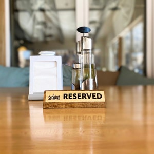 Reserved Table Plate, Reserved Seat Sign, Table Number Plate, Reserved ...