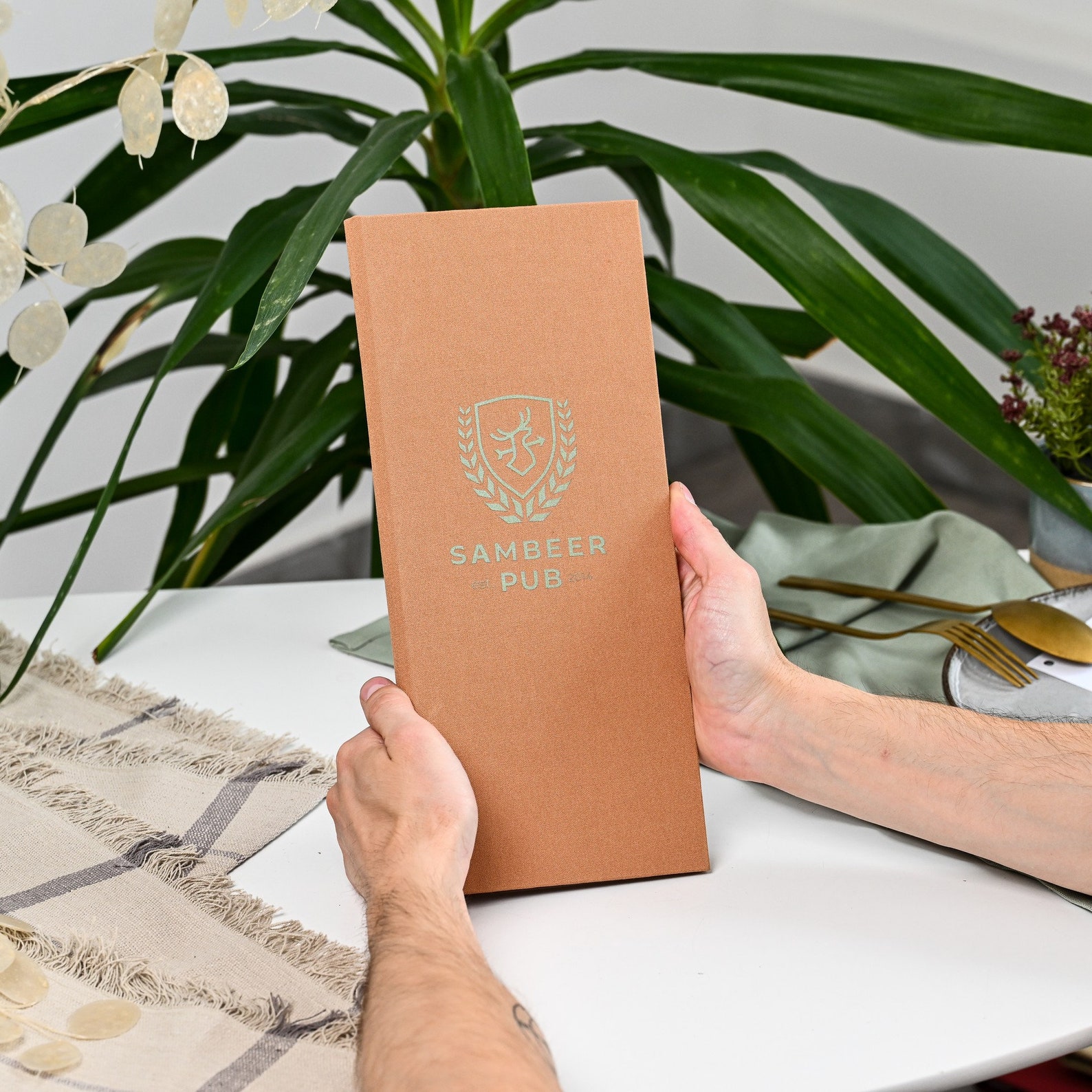 Fabric Wine List Folder: Drink Menu Holder With Logo - Etsy