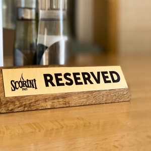 Tabletop Reserve Plate, Reserved Table Sign, Reserved Sign, Table ...