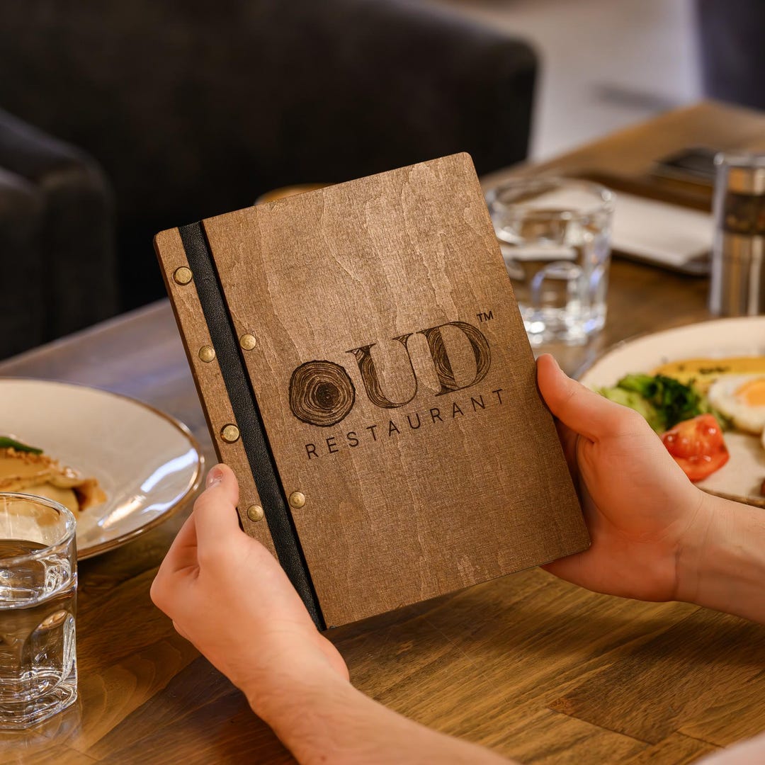 Wooden Cocktail Menu, Rustic Menu Cover, Handmade Wooden Binder ...