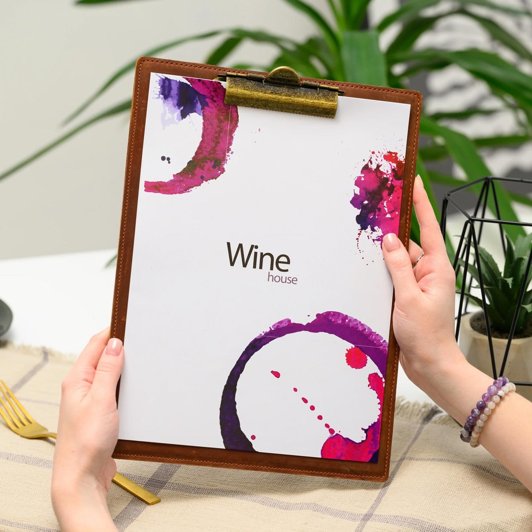 Hardcover Leather Menu Board, Menu Cover With Embossing, Restaurant ...