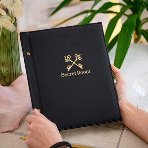 Faux Leather Menu Folder With Logo Embossing, Letter Size Menu Folder ...