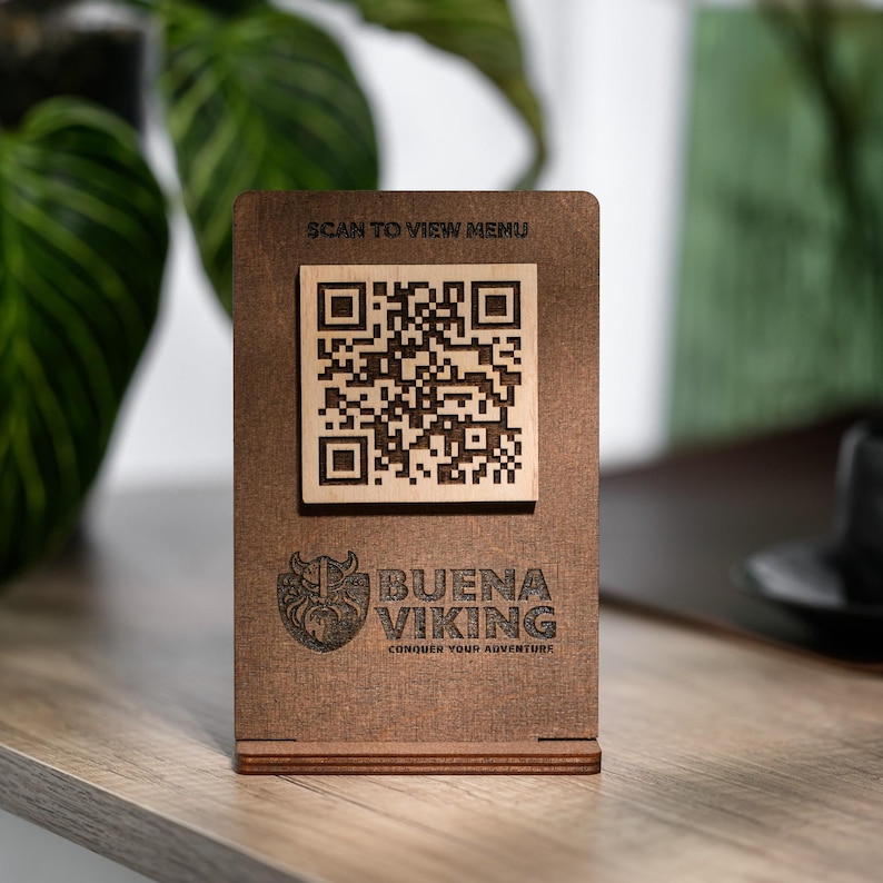 QR Code Sign, Payment Sign, Wooden QR Code Stand, Personalized QR Code ...