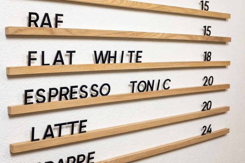 Oak Menu Board Menu Board Wall Menu Changeable Letter - Etsy