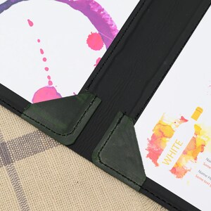 Restaurant Menu Holder With Embossing, Leather Cocktail Menu Cover A5 ...